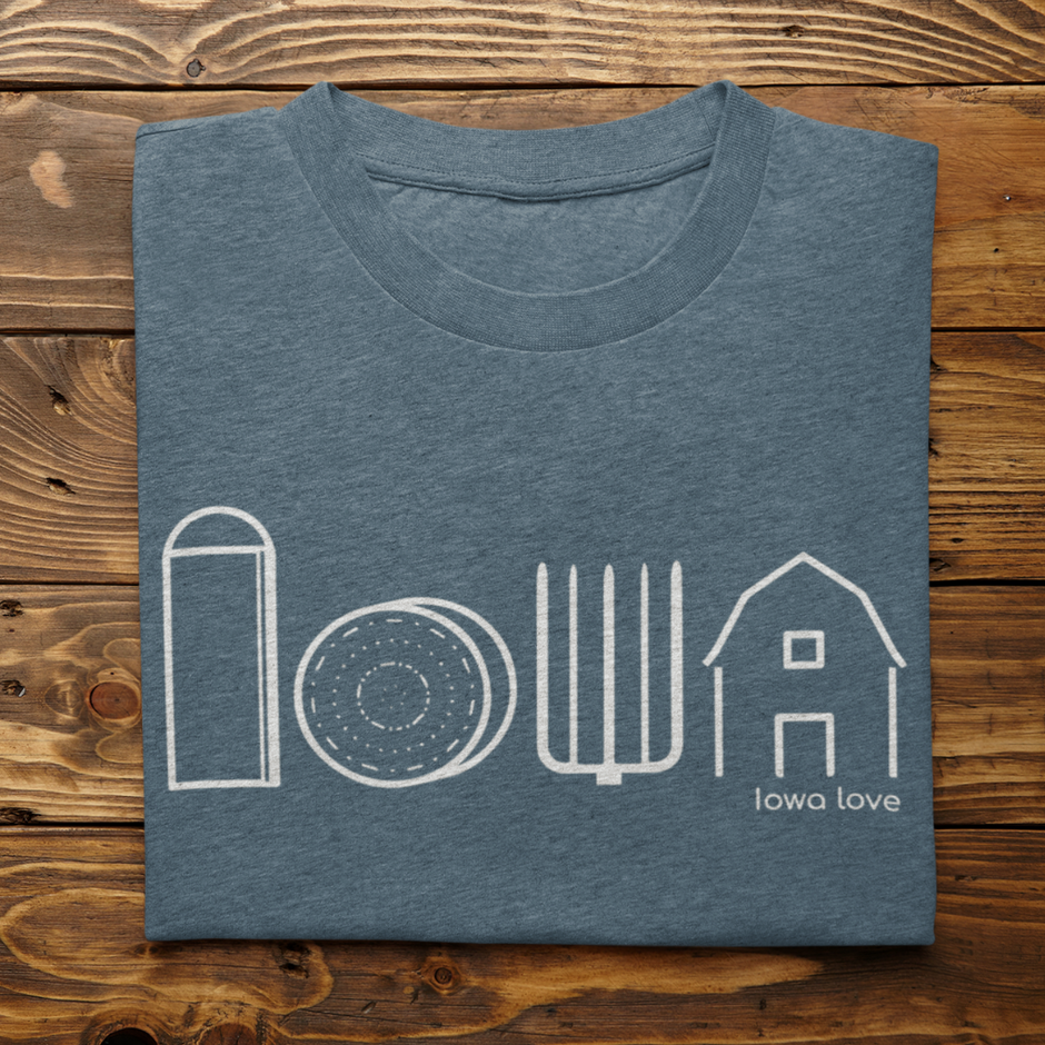 "Iowa love" - Locally Made & Design T-Shirts, Sweatshirts, and Gifts